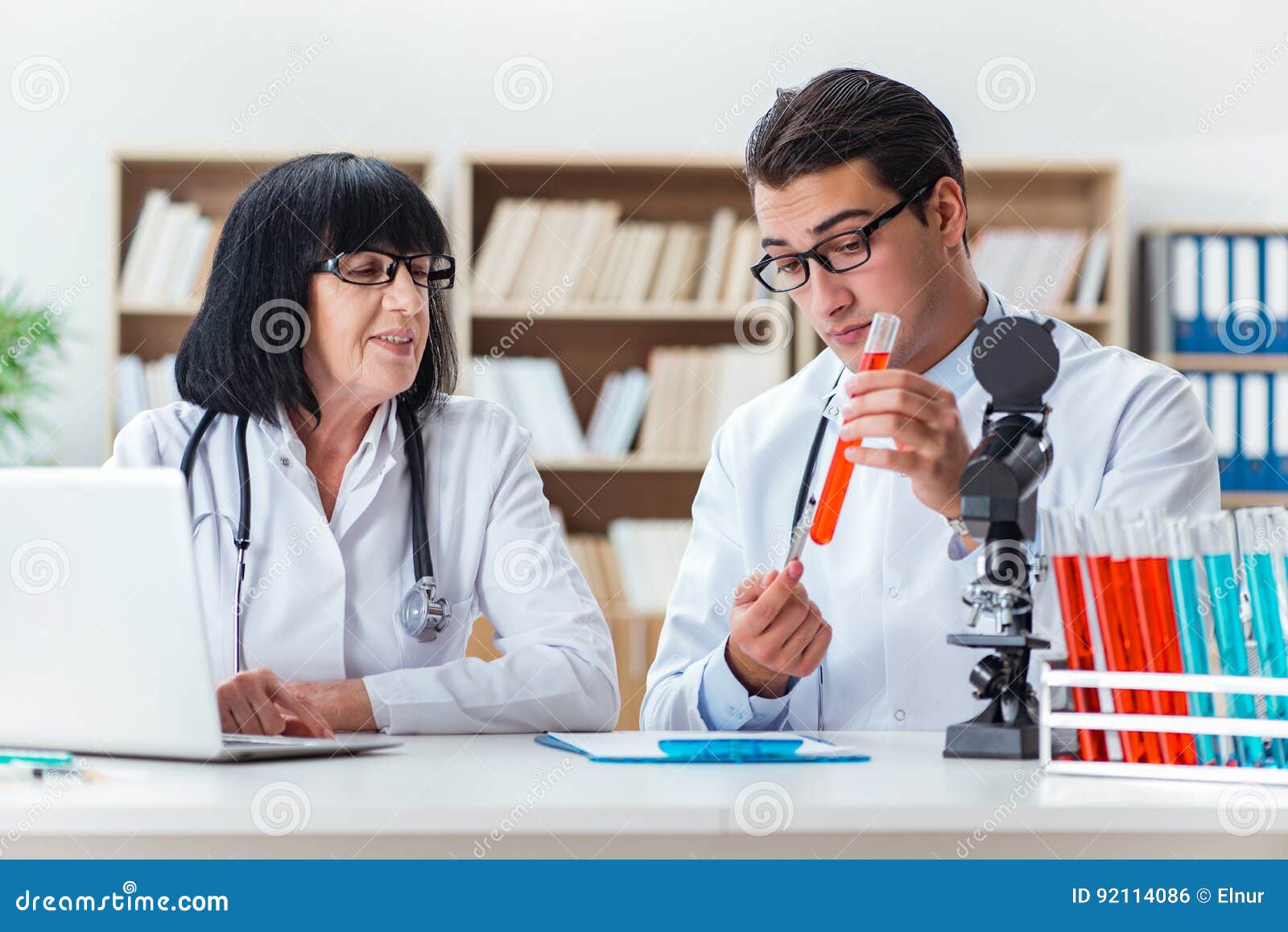 The Two Doctors Working in the Lab Stock Photo - Image of occupation ...