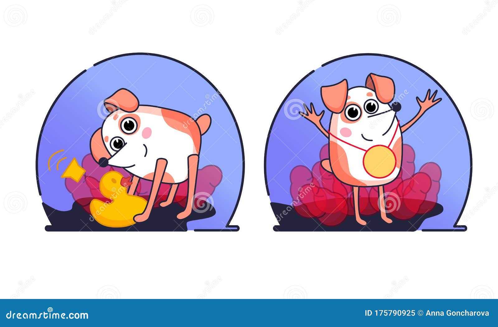 Two Dog Icons for an App or Website Stock Illustration - Illustration ...