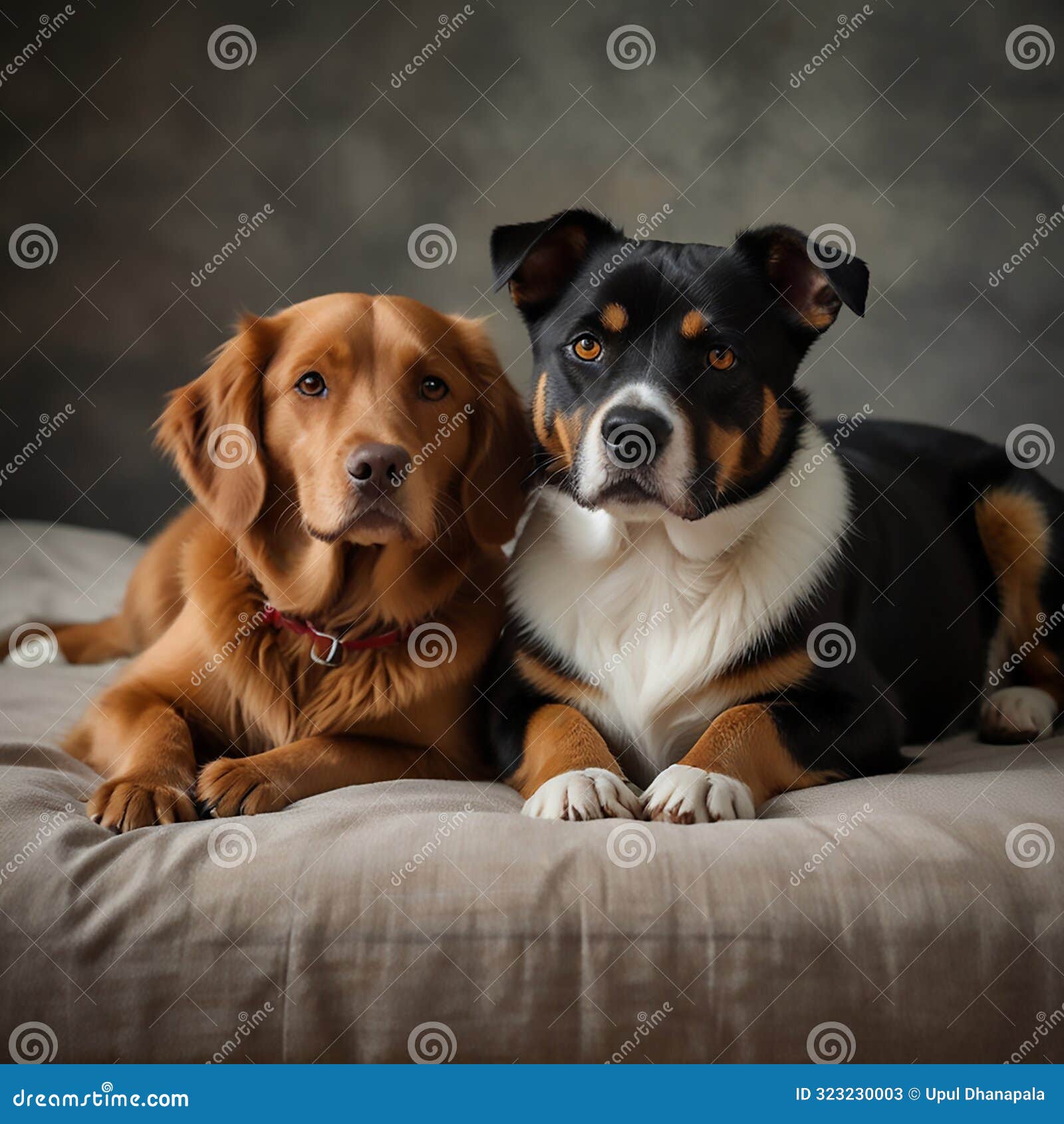 Dogs together with love stock illustration. Illustration of white ...