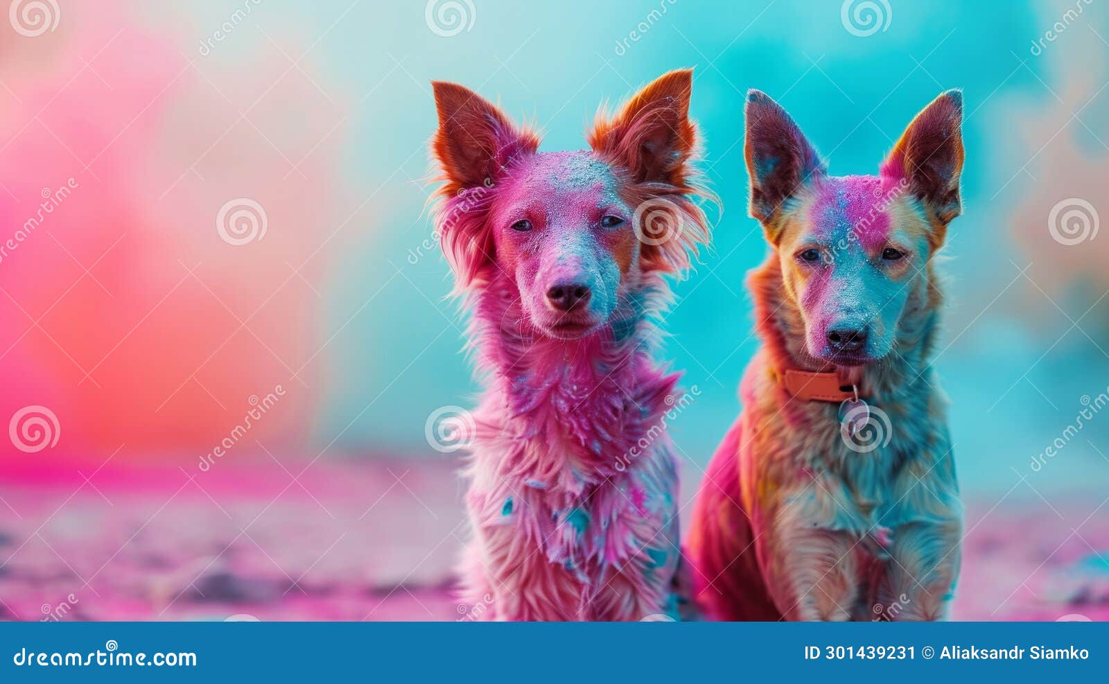 Two Dogs with Powder on Their Face Stock Illustration - Illustration of ...
