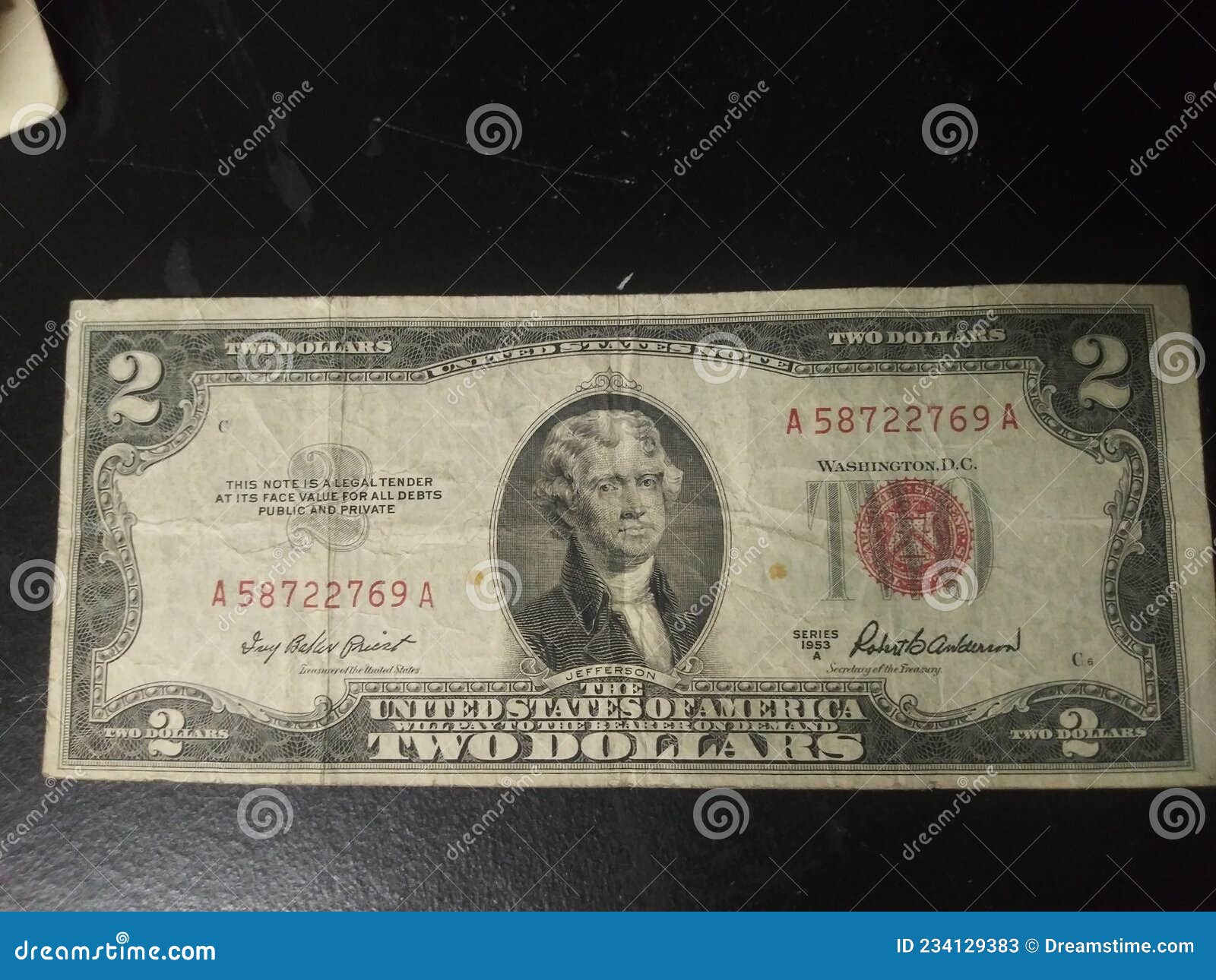 Two dollar bill stock image. Image of dollar, bill - 234129383