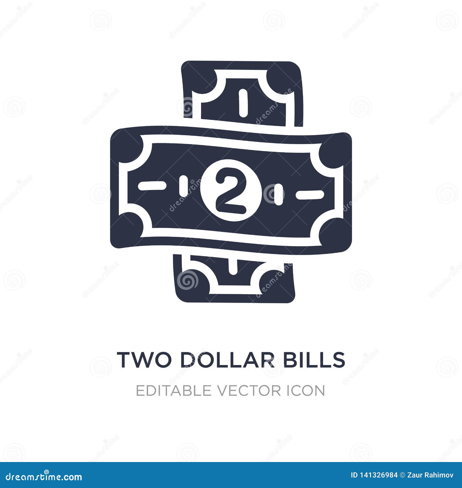 Two Dollar Bills Icon on White Background. Simple Element Illustration ...