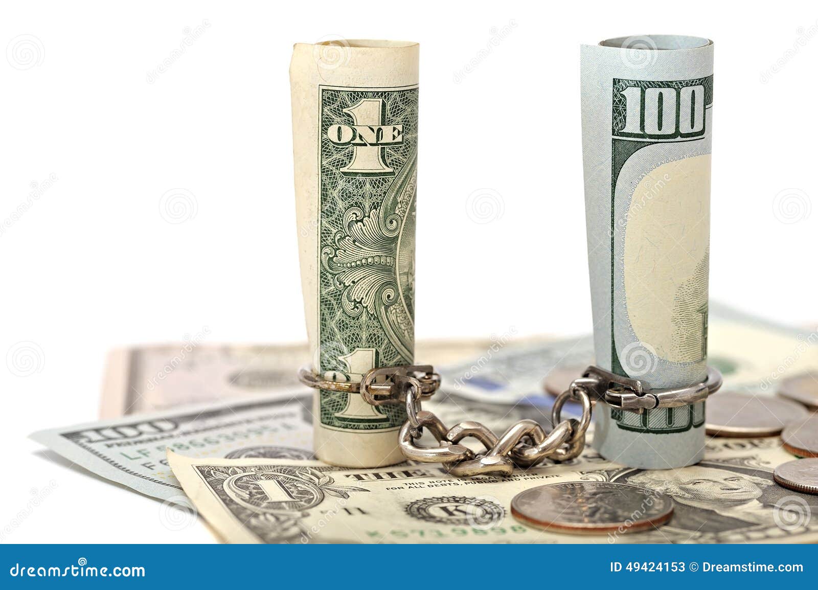 Two Dollar Bills Related Chain Stock Image - Image of bill, ornate ...