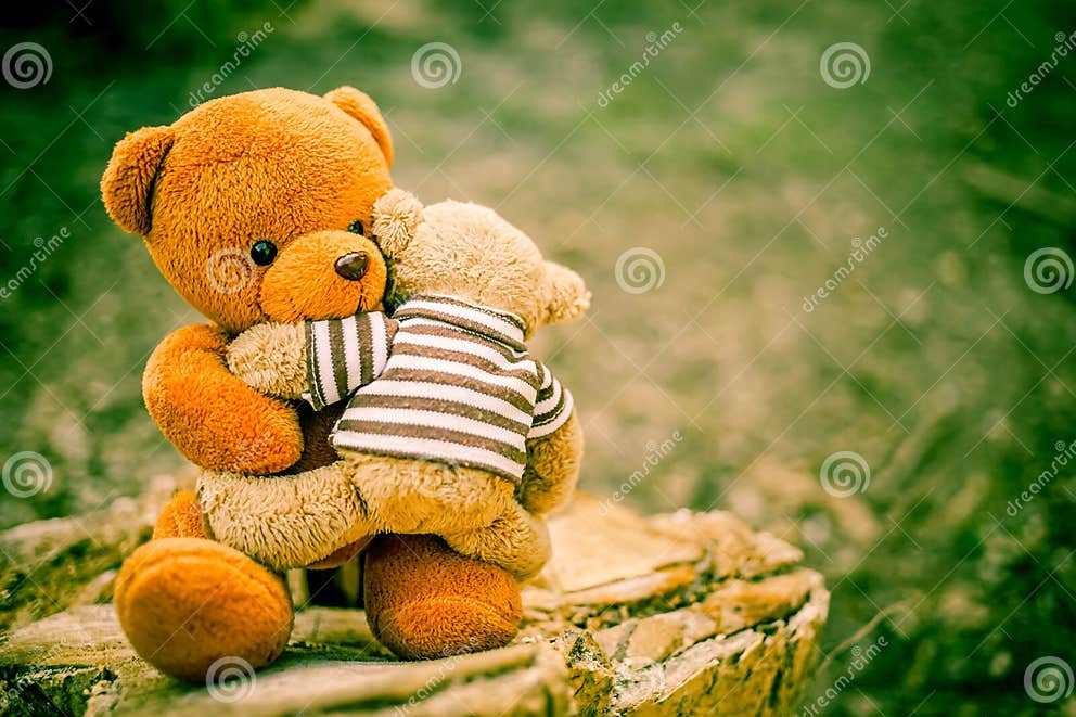 The Two Dolls Hugging in the Nature Stock Image - Image of thankful ...