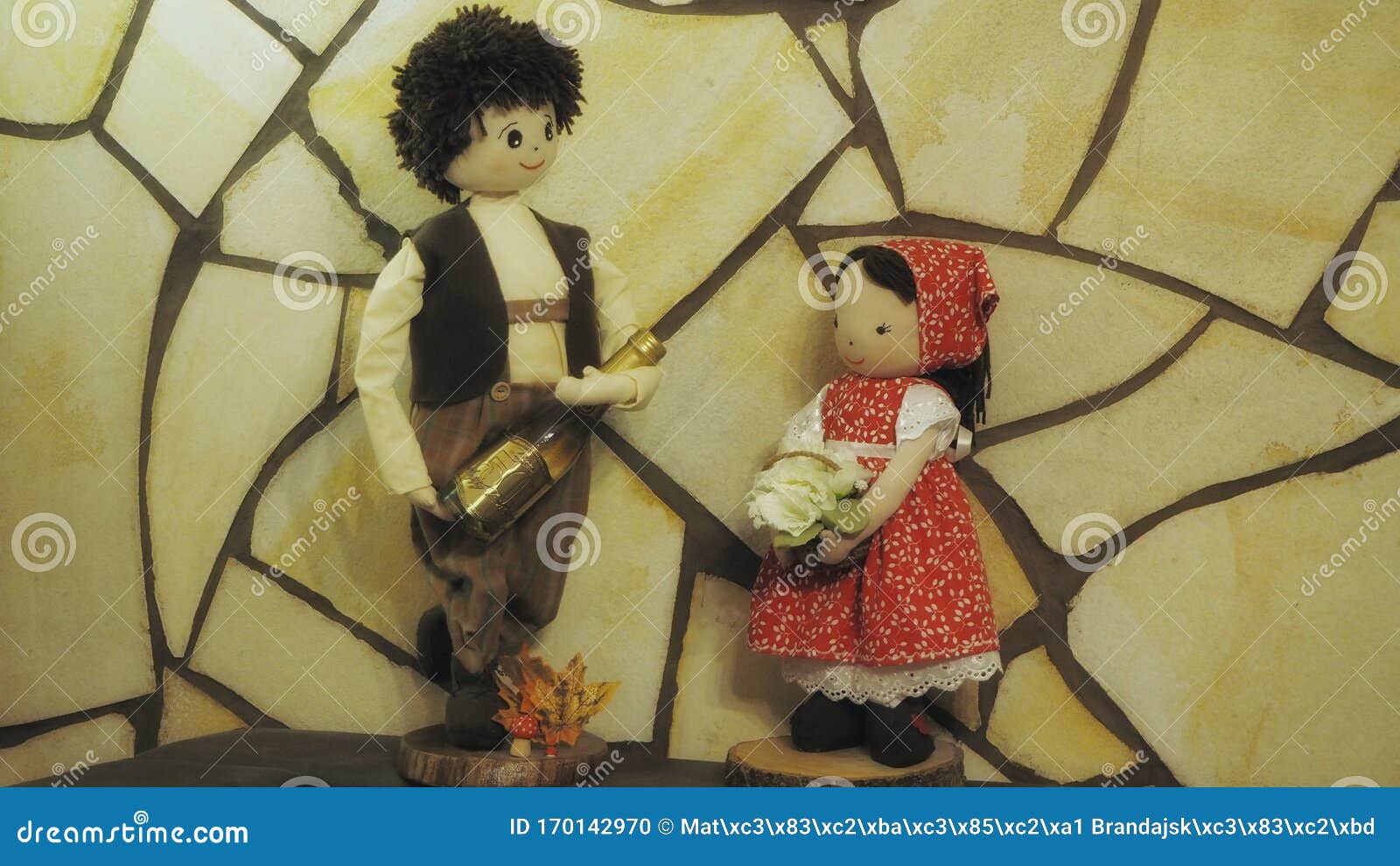 Two Dolls Look at Each Other. Stock Photo - Image of hands, background ...