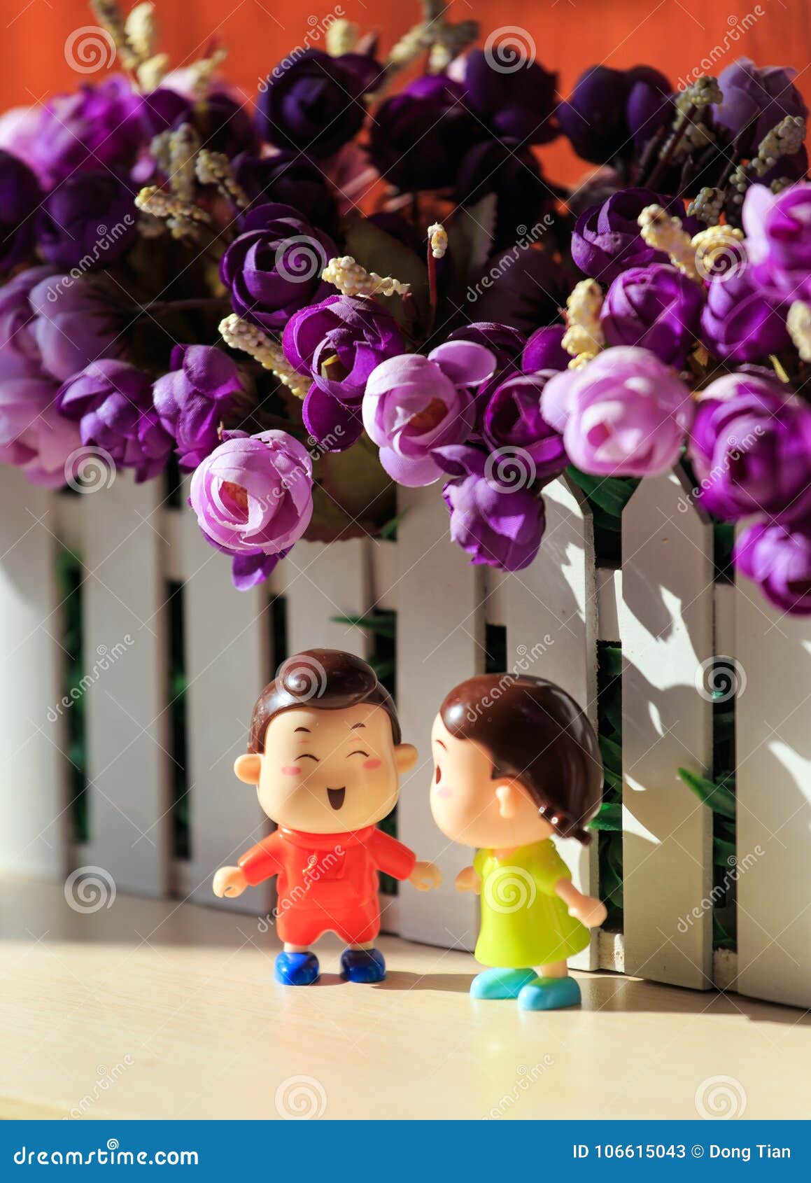 Two dolls in love stock image. Image of morning, flower - 106615043