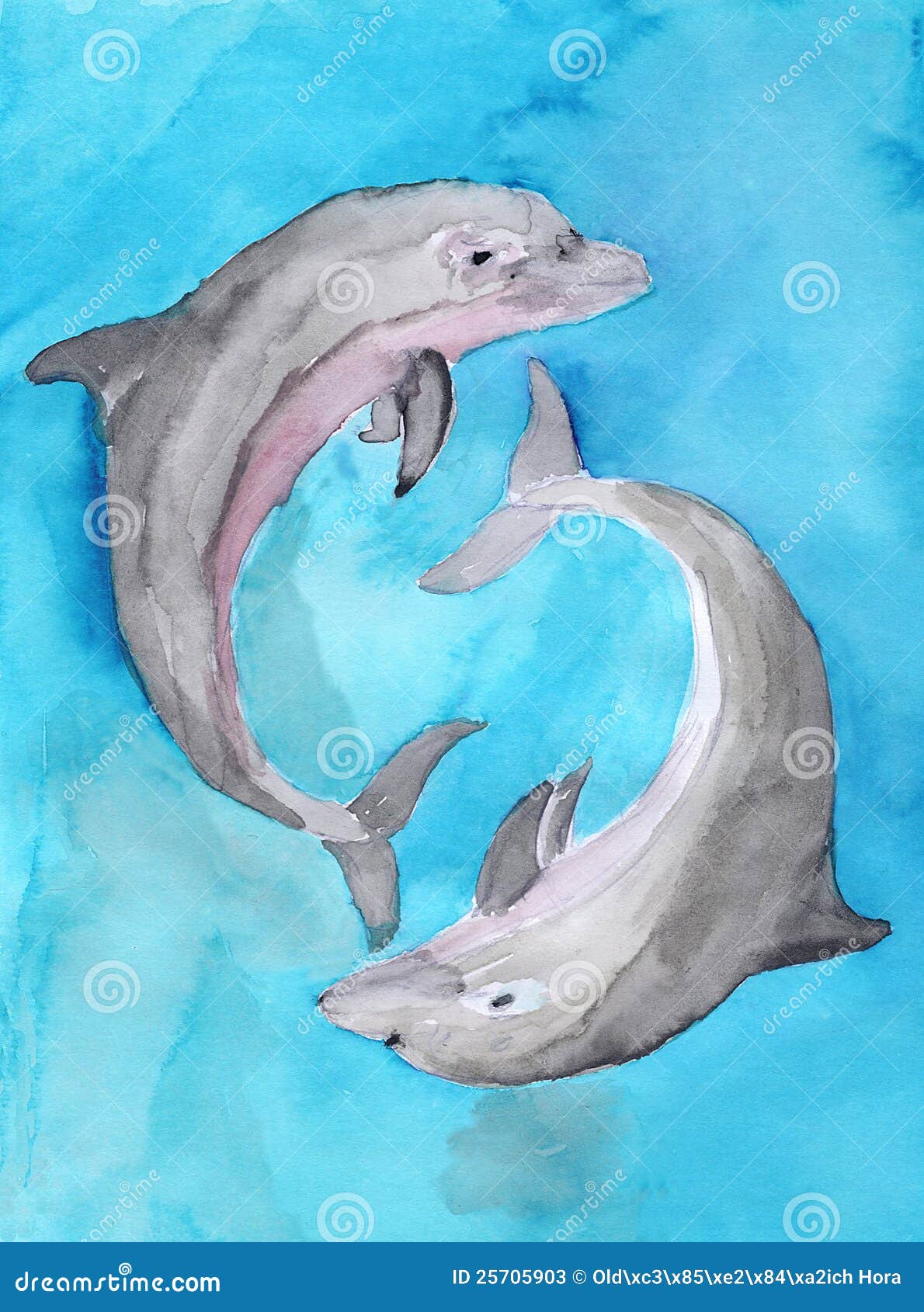 Two dolphins stock illustration. Illustration of shape - 25705903