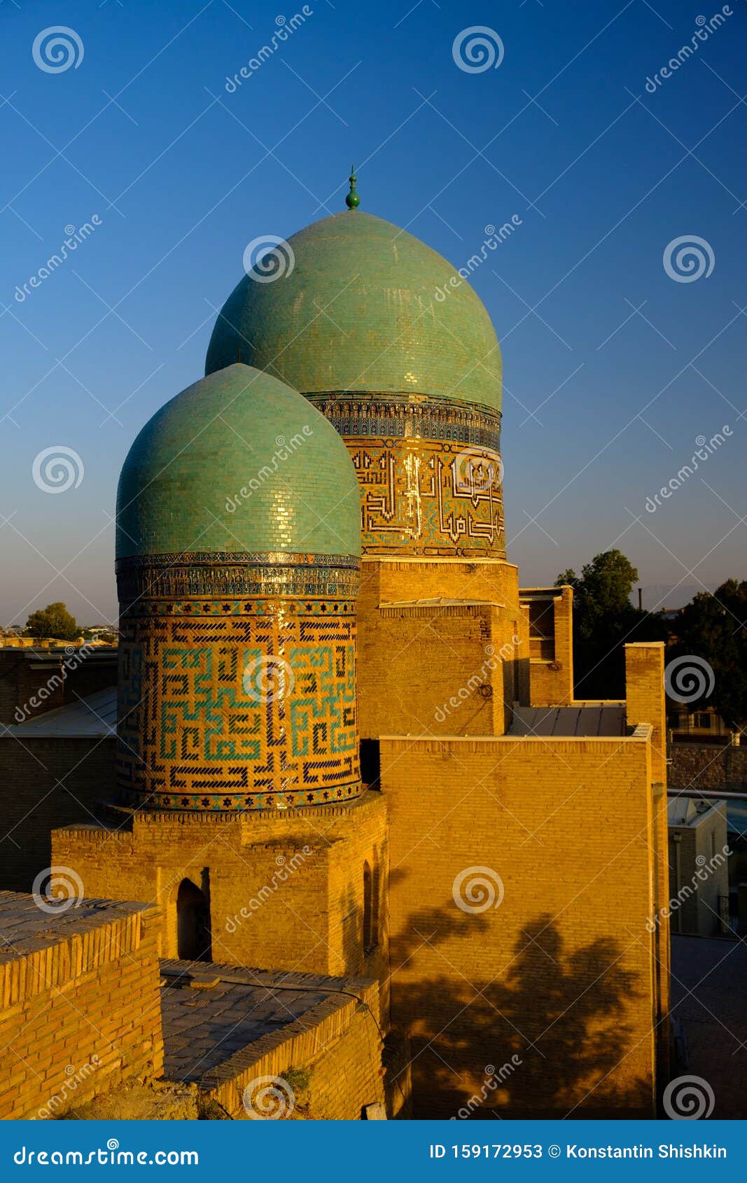 Two Domes of Old Mausoleum in Samarkand Stock Image - Image of exterior ...