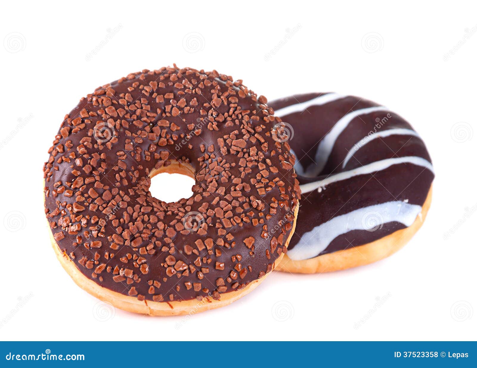 Two donut stock photo. Image of dessert, single, breakfast - 37523358