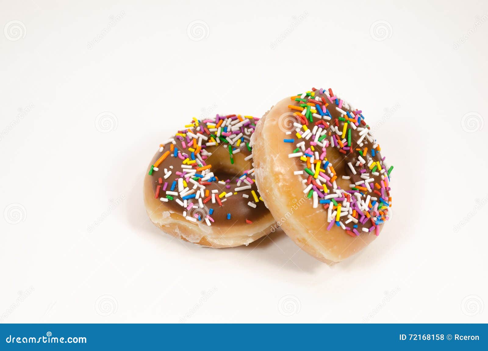 Two Donut Melted with Chocolate-sprinkles Stock Photo - Image of glazed ...