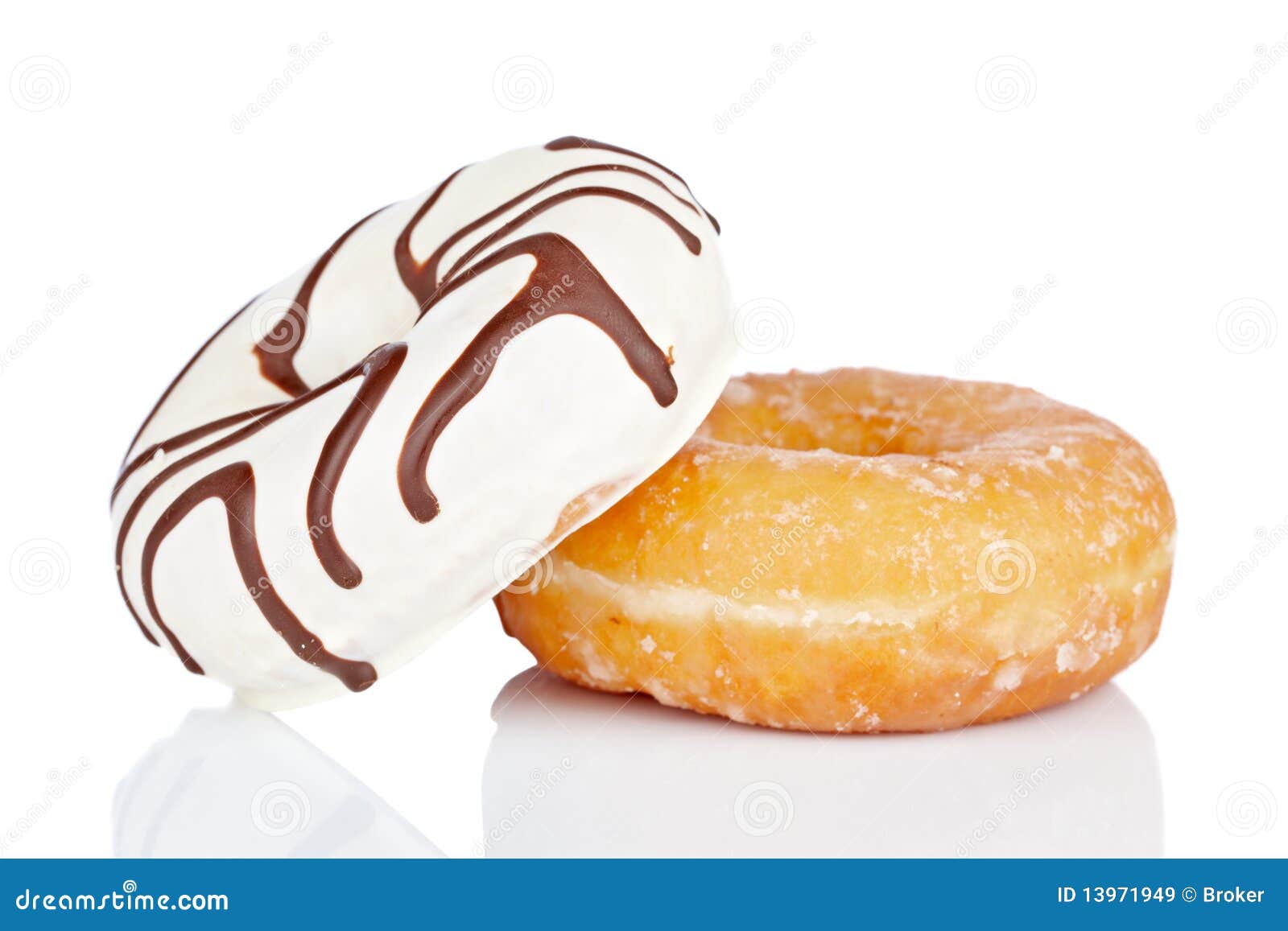 Two donuts stock image. Image of custard, delicious, sweet - 13971949