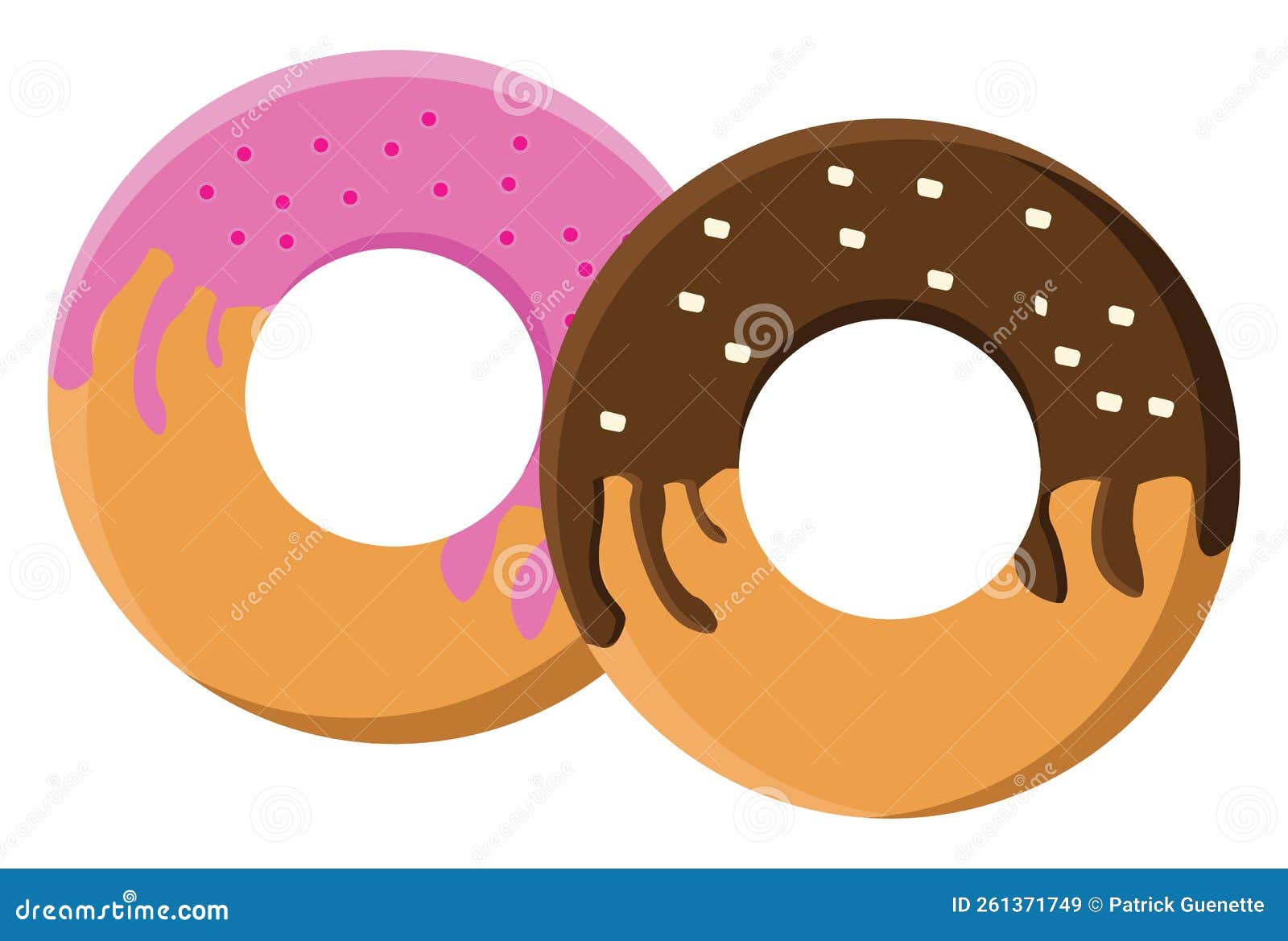 Two donuts, icon stock vector. Illustration of romantic - 261371749