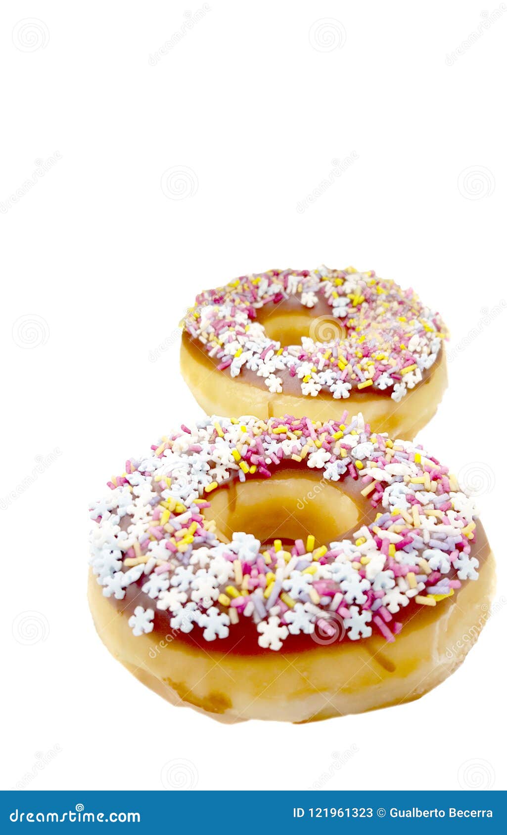 Two Donuts Isolated on White Stock Image - Image of isolated, bread ...