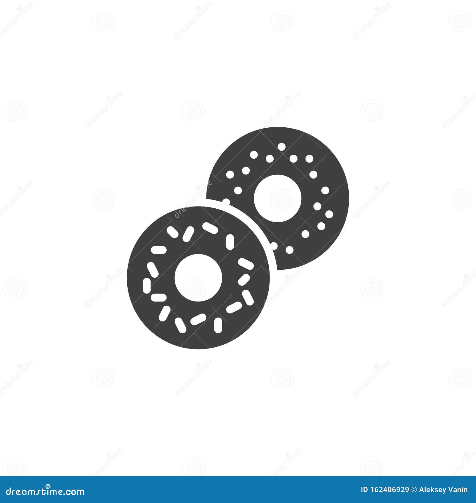 Two donuts vector icon stock vector. Illustration of snack - 162406929