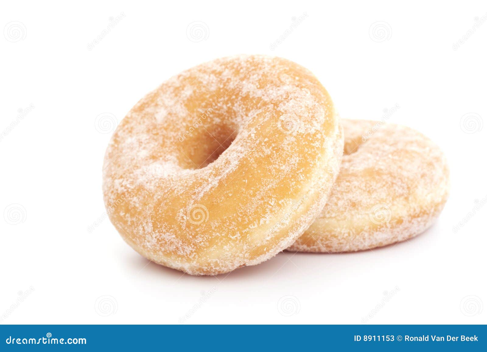 Two donuts on white stock image. Image of breakfast, bakery - 8911153