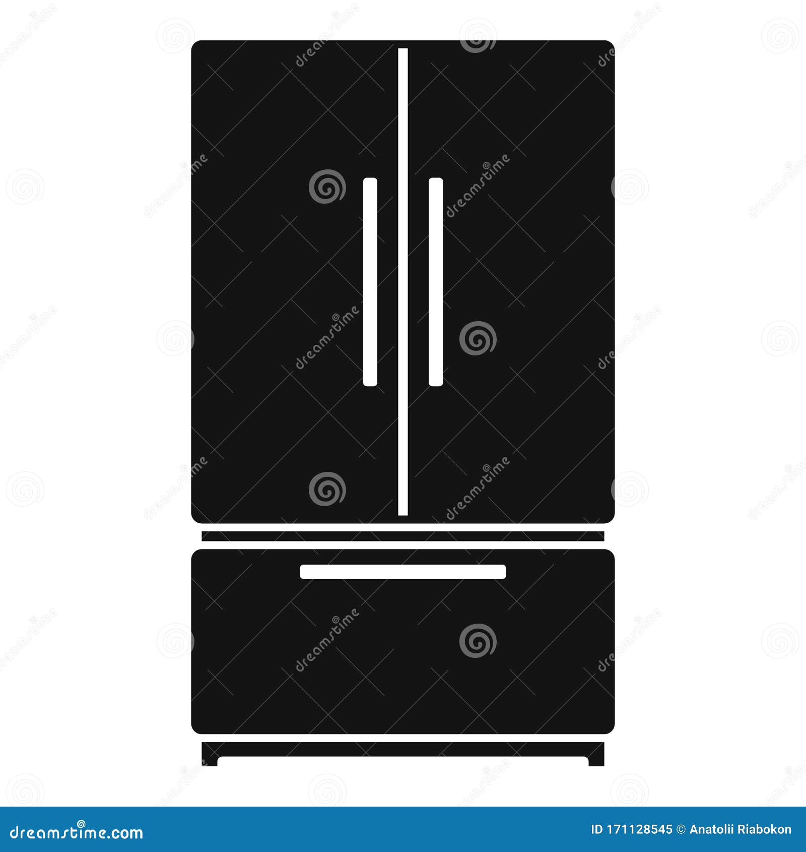 Two Door Fridge Icon, Simple Style Stock Vector - Illustration of large ...