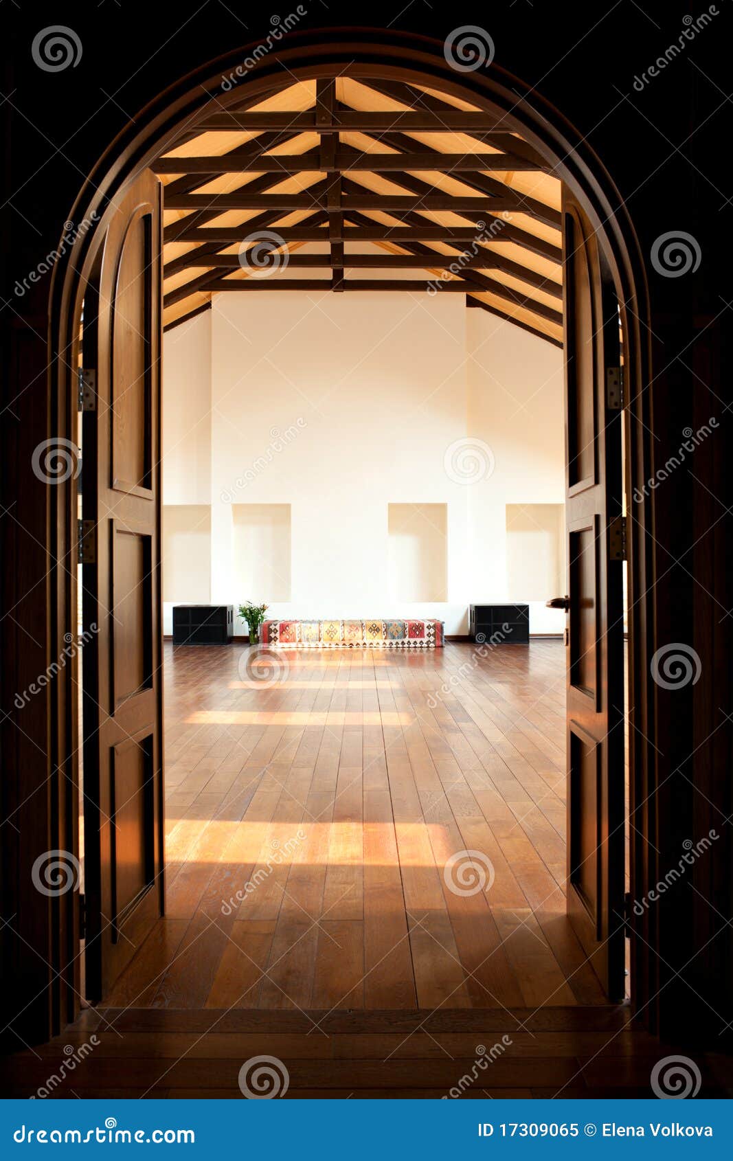 Two Doors Leading into a Large Hall Stock Image - Image of architecture ...