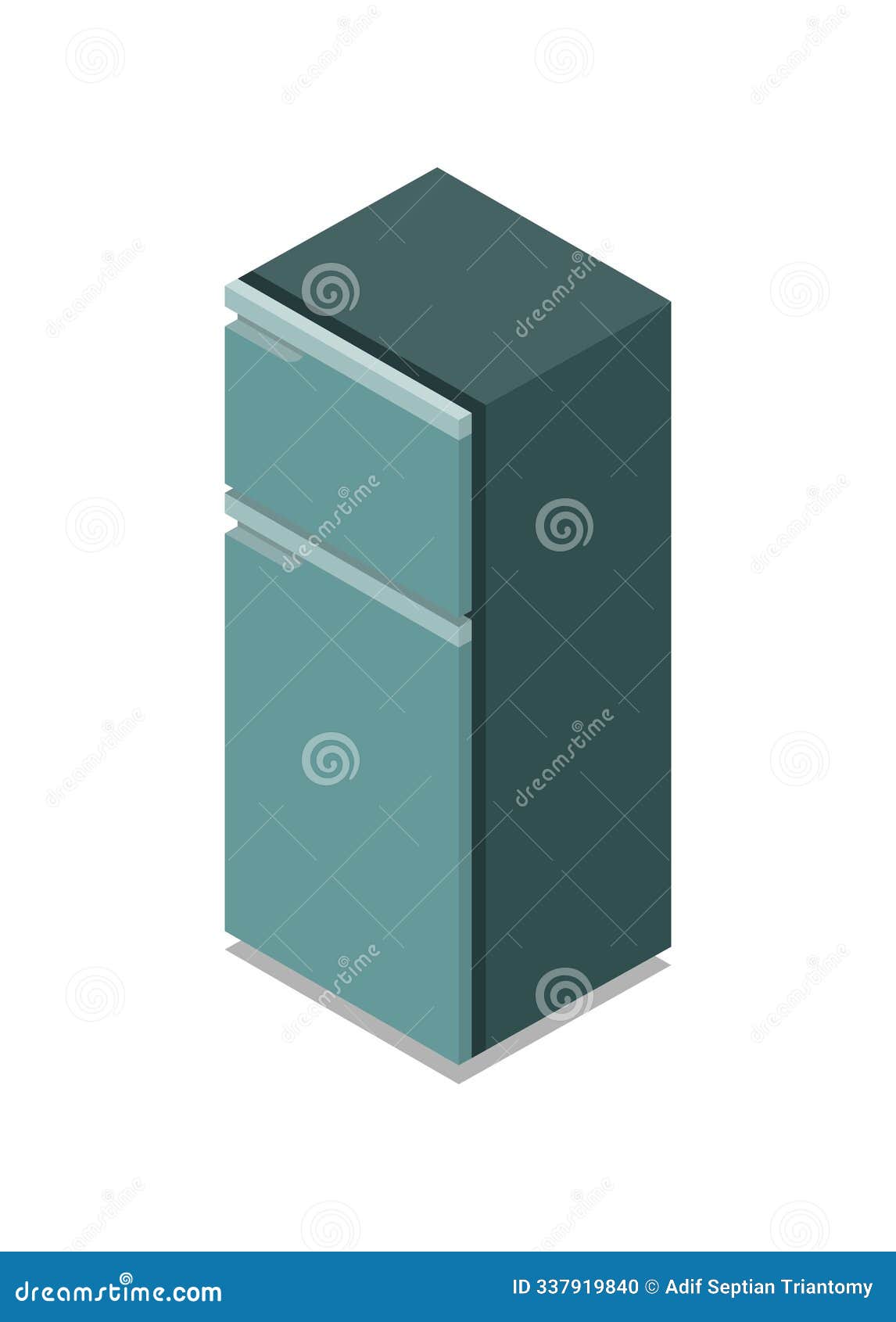 Two Doors Refrigerator in Isometric View. Simple Flat Illustration ...