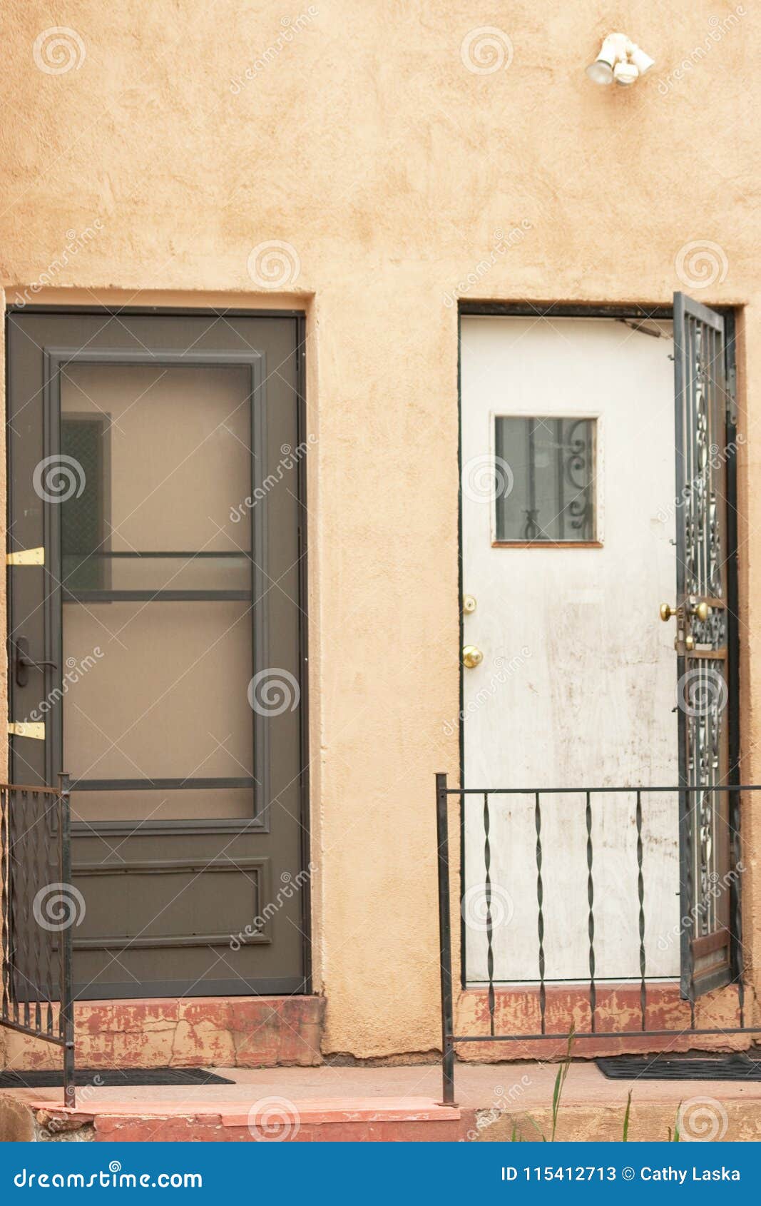 Two Doors stock image. Image of knob, architecture, details - 115412713