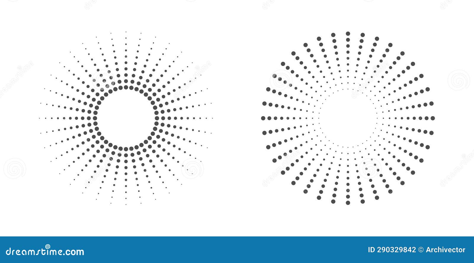 Dotted Frames. Abstract Round Brush Textures, Circle Spotted Borders ...