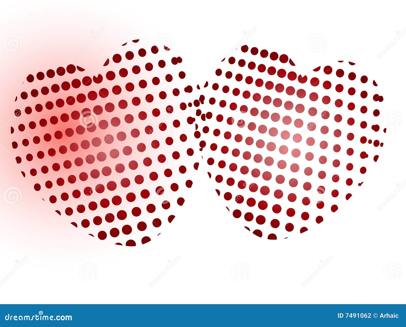 Two dotted heart stock vector. Illustration of background - 7491062