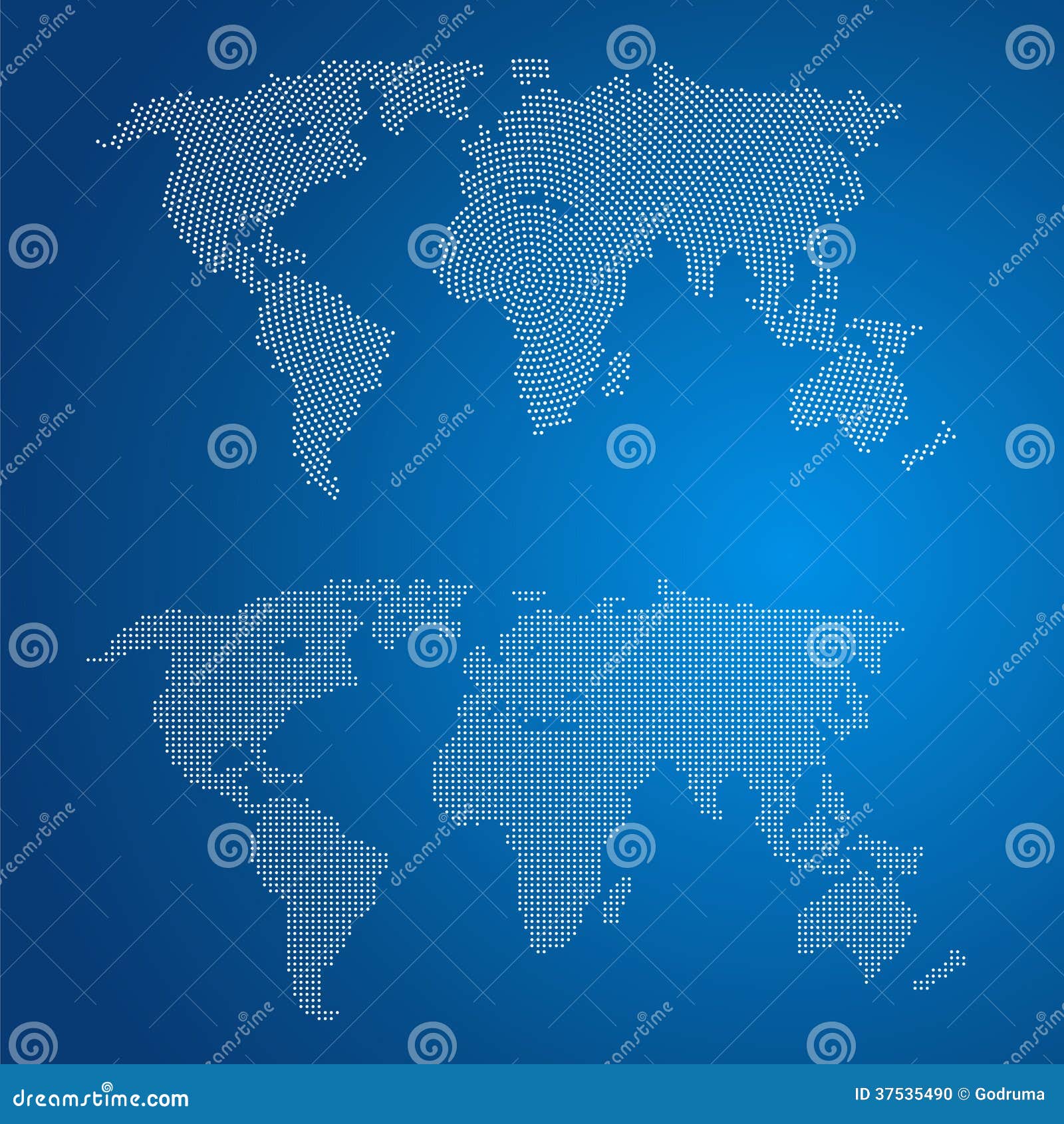 Two dotted world maps stock vector. Illustration of editable - 37535490