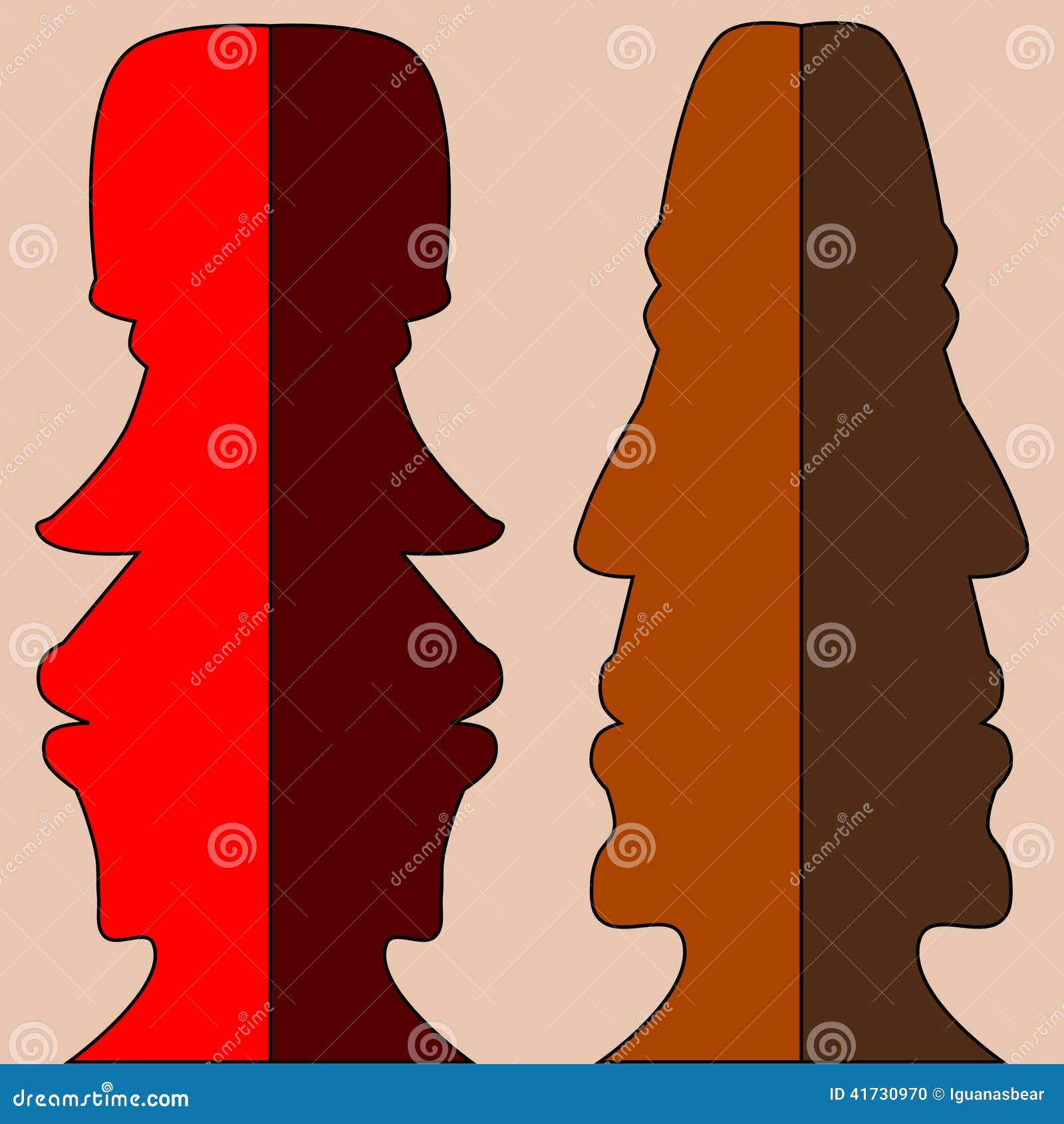 Two double profiles stock illustration. Illustration of meaning - 41730970