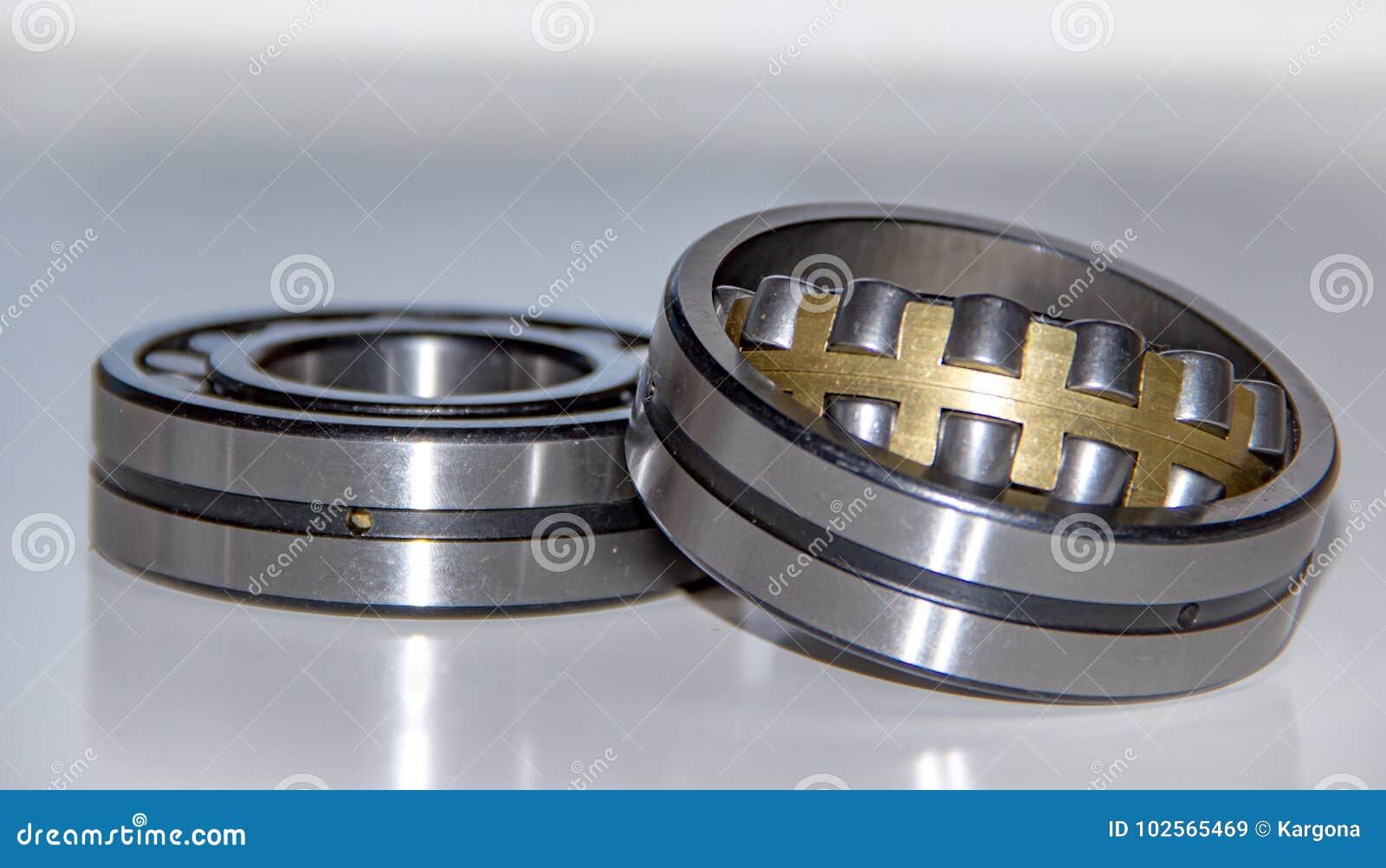 Two Double Row Spherical Roller Bearings Stock Image - Image of round ...