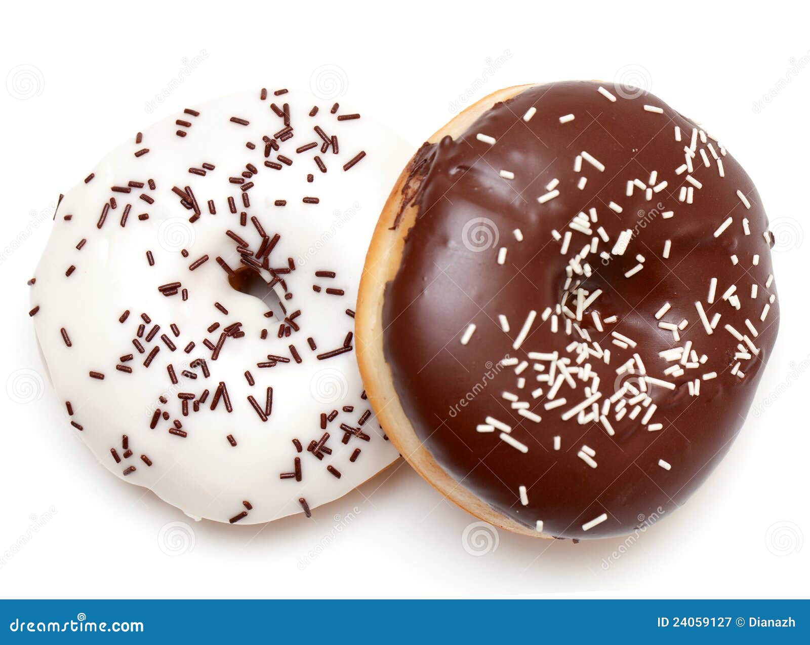 Two doughnuts stock image. Image of assortment, background - 24059127