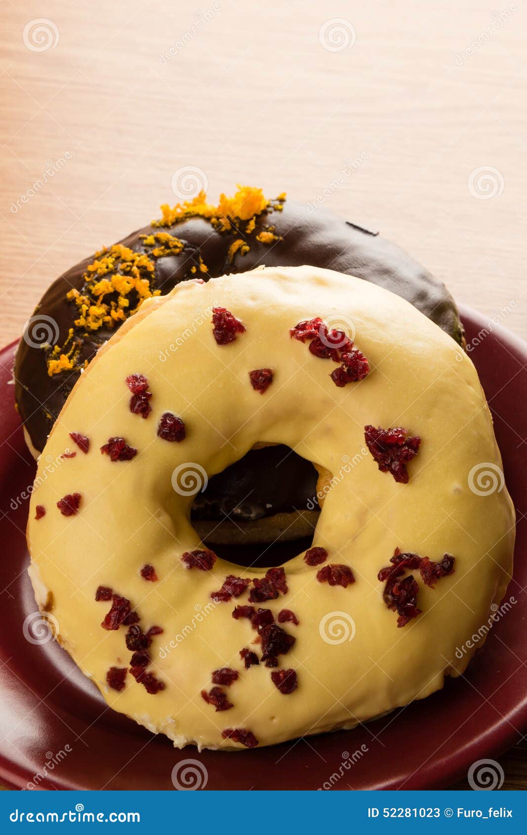 Two doughnuts stock image. Image of dining, doughnuts - 52281023