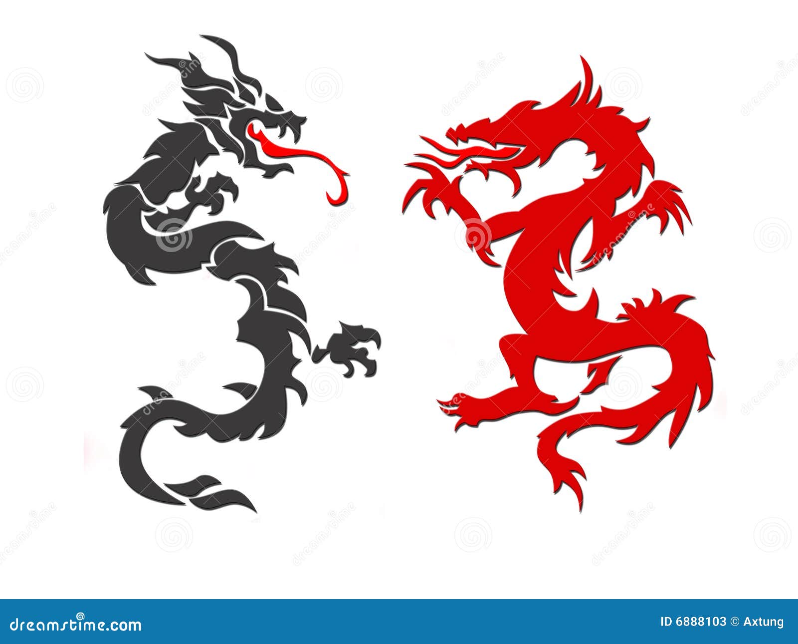 Two dragons stock illustration. Illustration of animals - 6888103