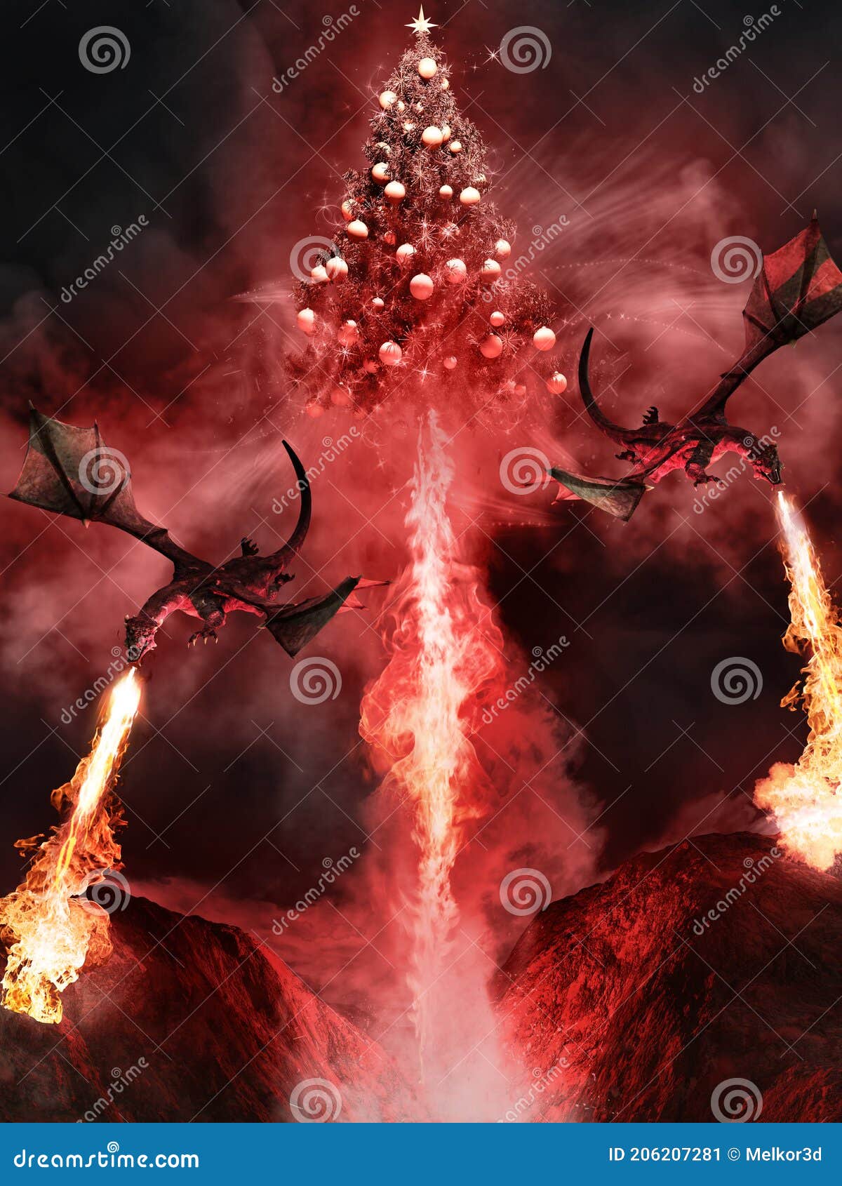 Dragons On A Tree Stock Photography | CartoonDealer.com #54200048