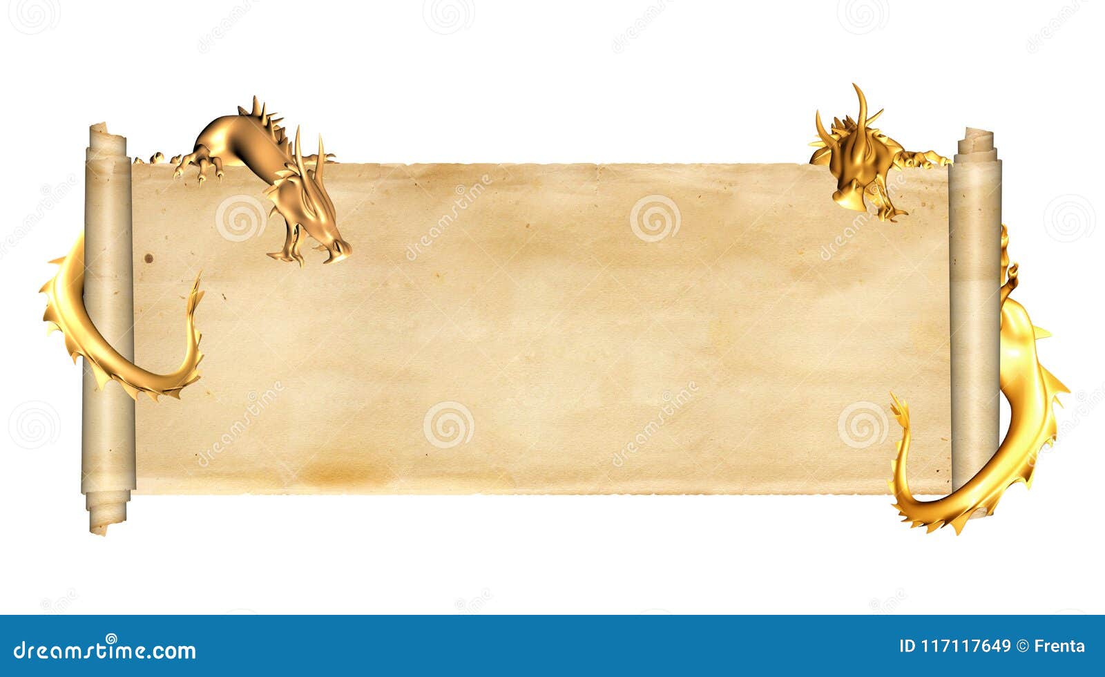 Two Dragons and Scroll of Old Parchment Stock Illustration ...