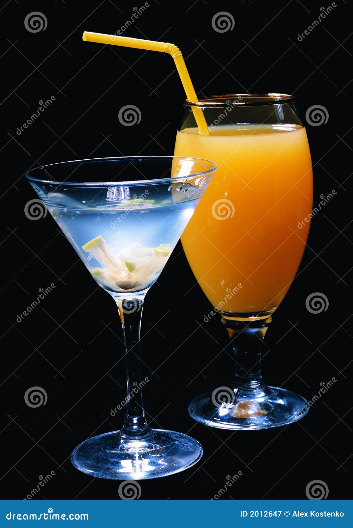Two drinks stock image. Image of plastic, orange, goblet - 2012647