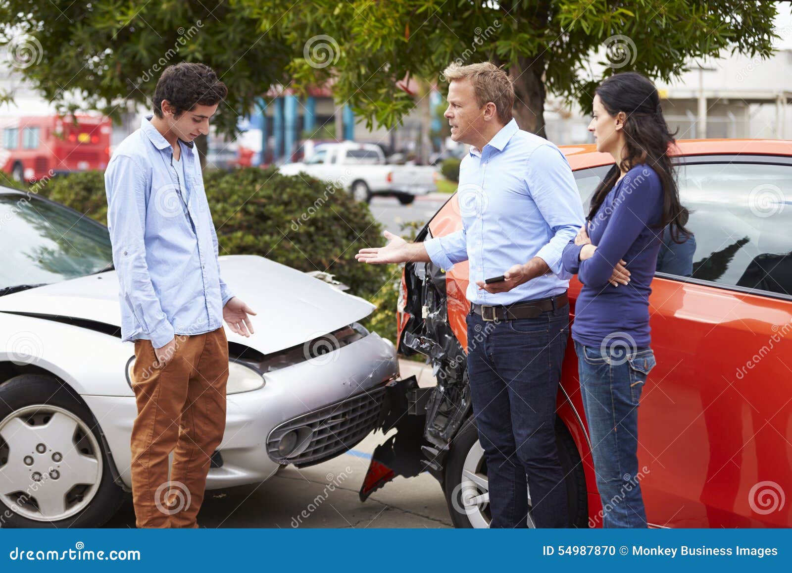 Two Drivers Arguing after Traffic Accident Stock Photo - Image of mixed ...