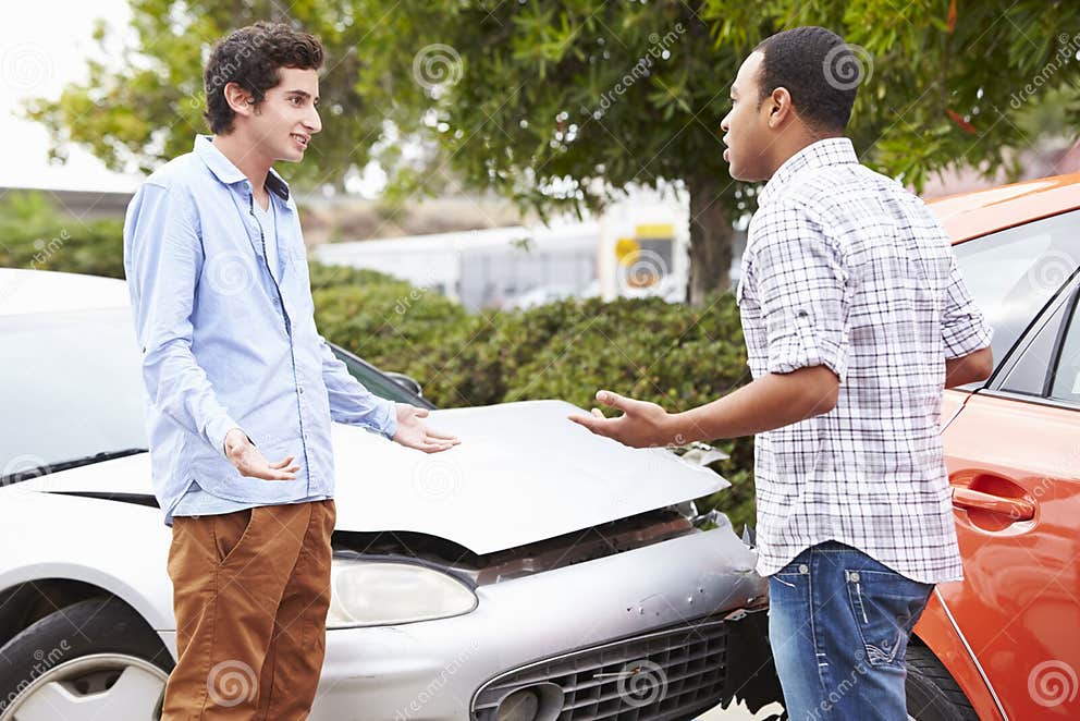Two Drivers Arguing after Traffic Accident Stock Photo - Image of ...