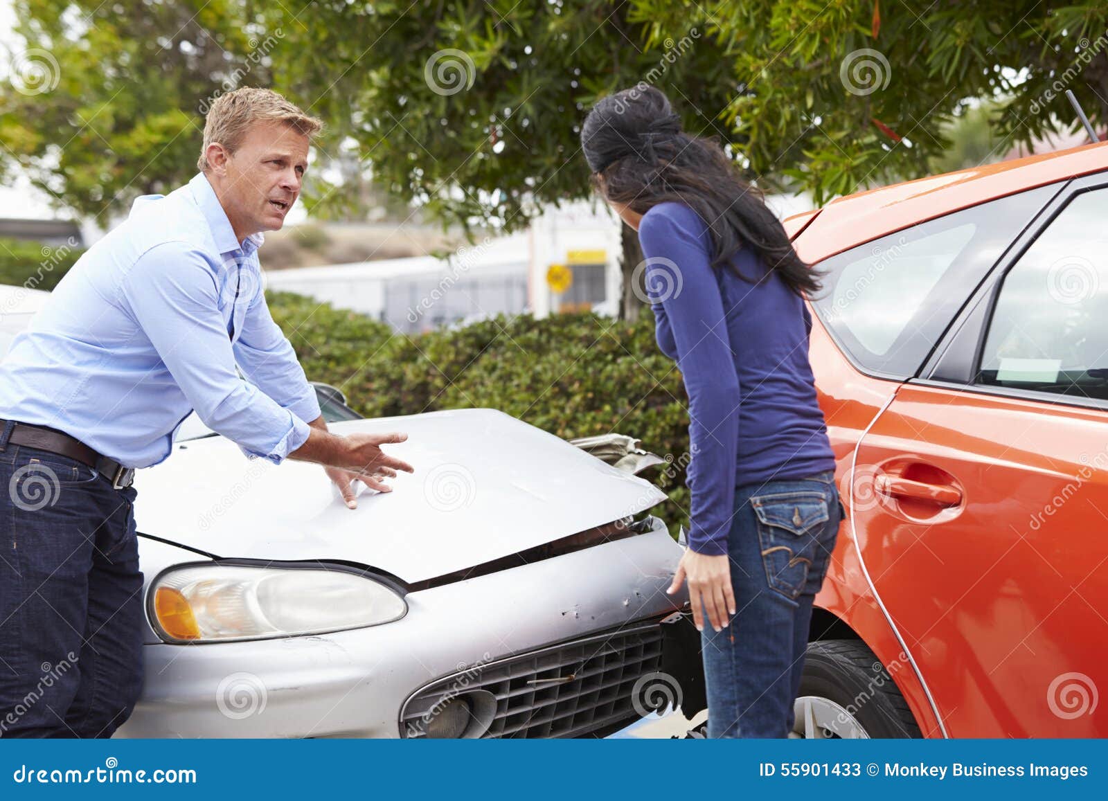 Two Drivers Arguing after Traffic Accident Stock Image - Image of ...
