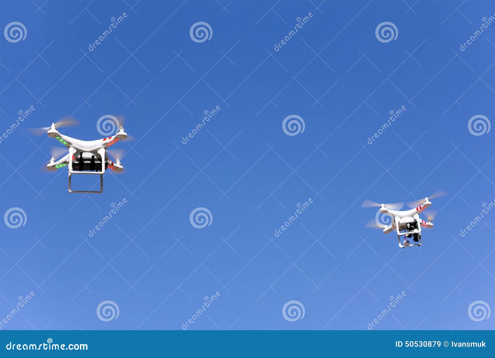 Two Drone is flying stock image. Image of equipment, photographing ...