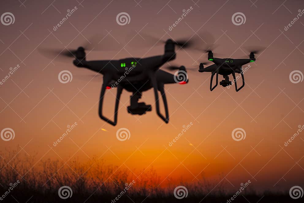 Two drones in the sky stock image. Image of phantom - 101954577