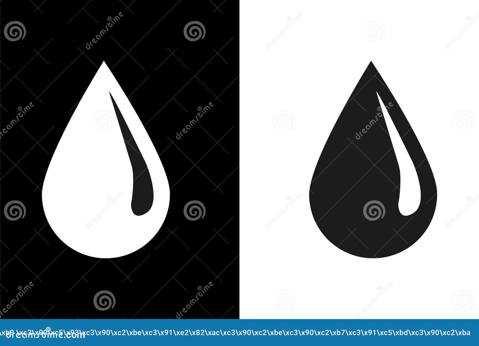 Two Drops on a Black and White Background, Vector Illustration Stock ...