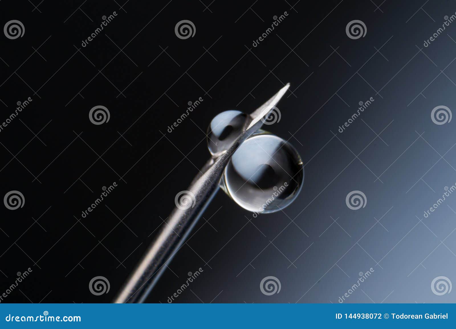 Two Drops of Drug Solution and a Syringe Needle Stock Photo - Image of ...