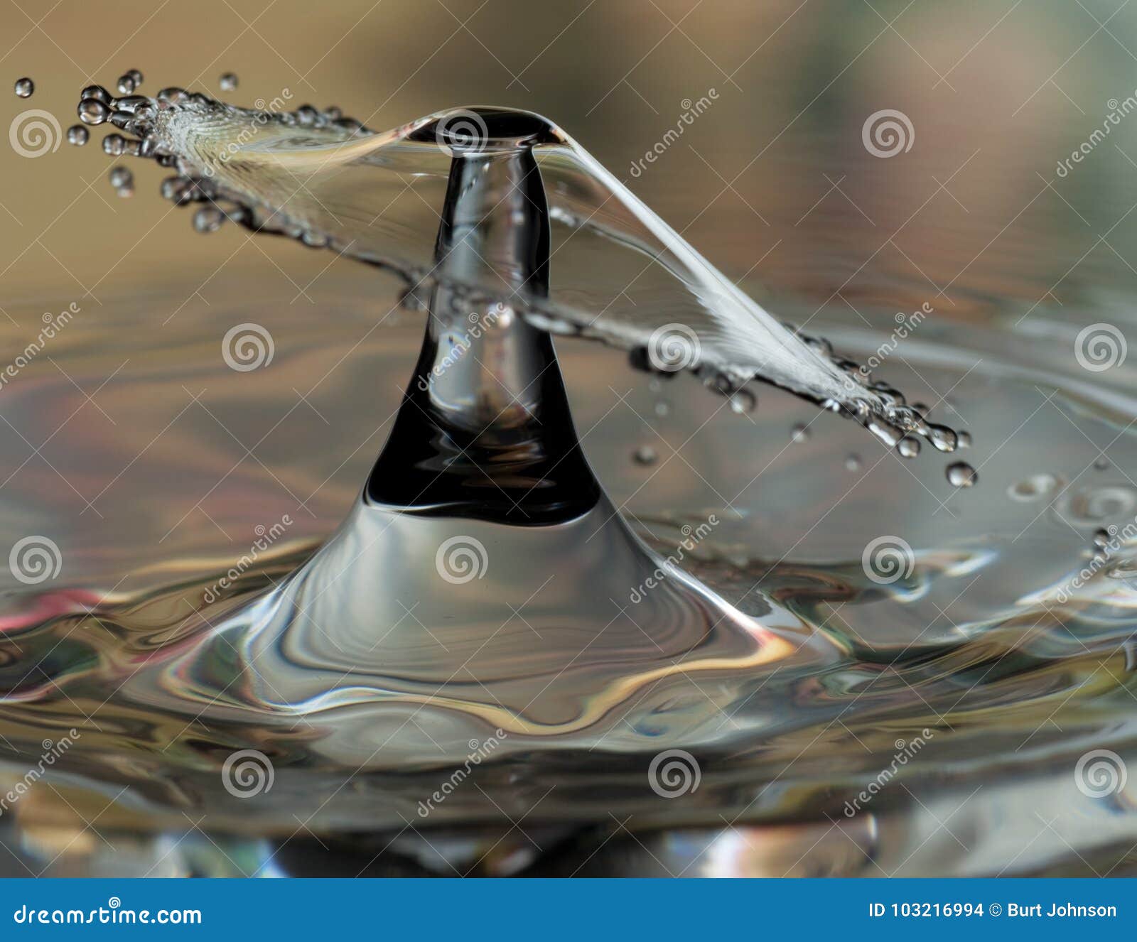 Two Drops of Water Colliding, with Second Drop Stock Photo - Image of ...