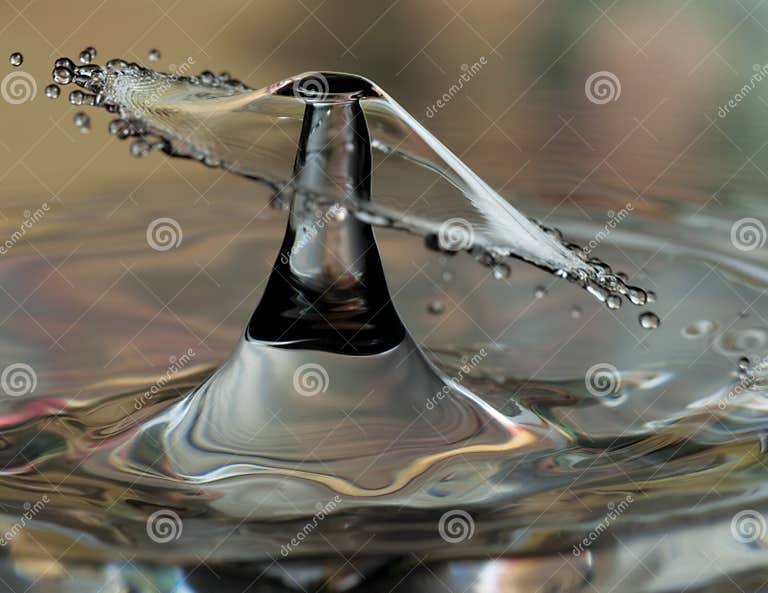 Two Drops of Water Colliding, with Second Drop Stock Photo - Image of ...
