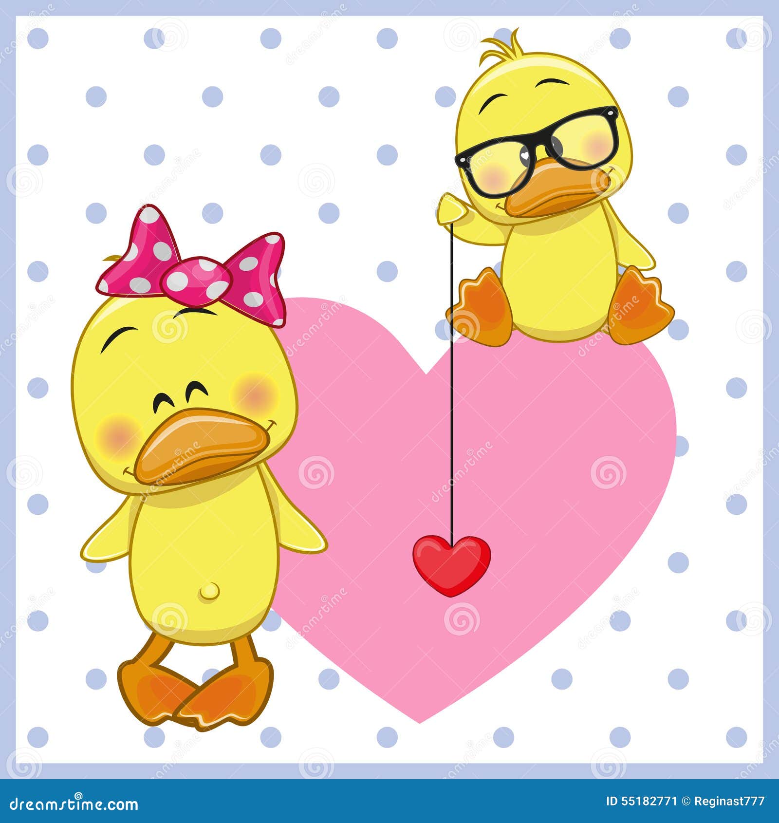 Two Duck stock vector. Illustration of card, birthday - 55182771