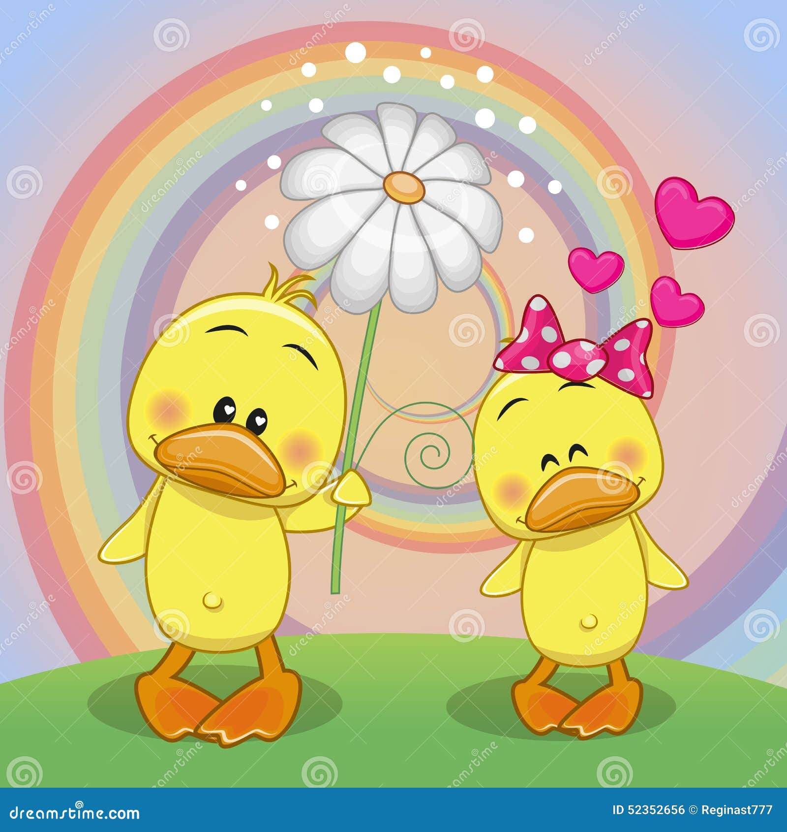 Two Ducks stock vector. Illustration of painting, celebrations - 52352656