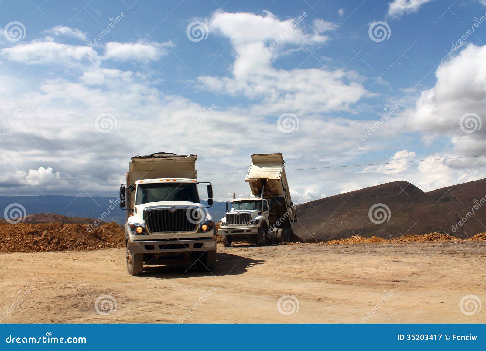 Two dump truck stock image. Image of engineering, engineer - 35203417