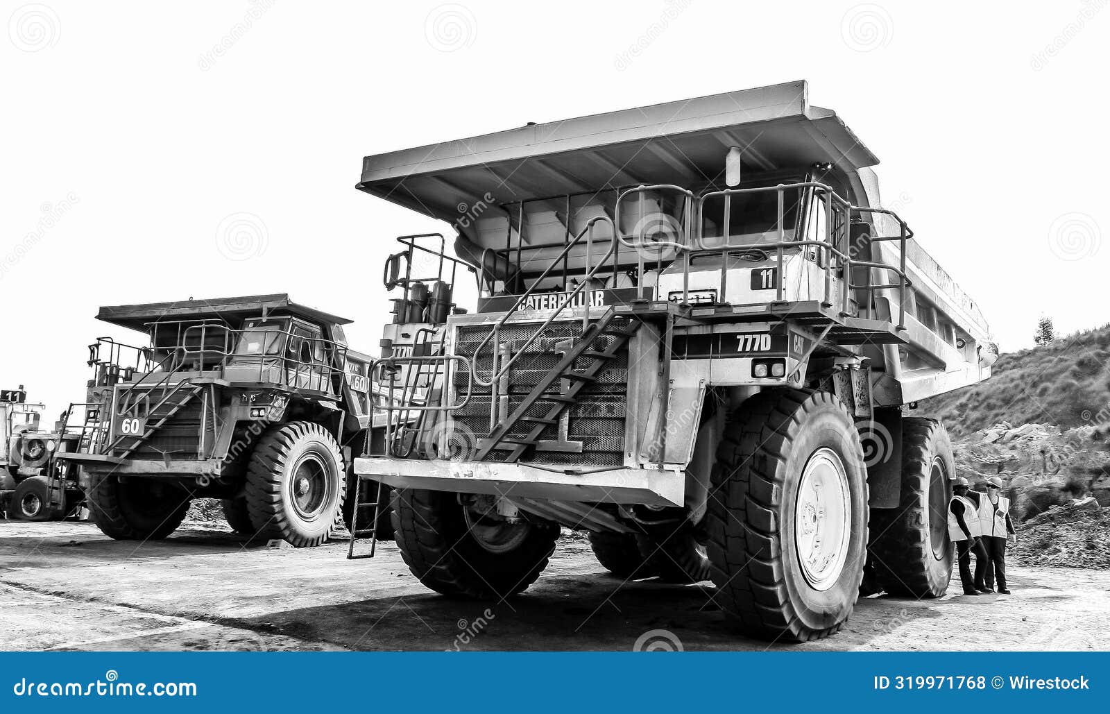 This is Two Dump Trucks Parked on the Side of the Road Editorial Stock ...