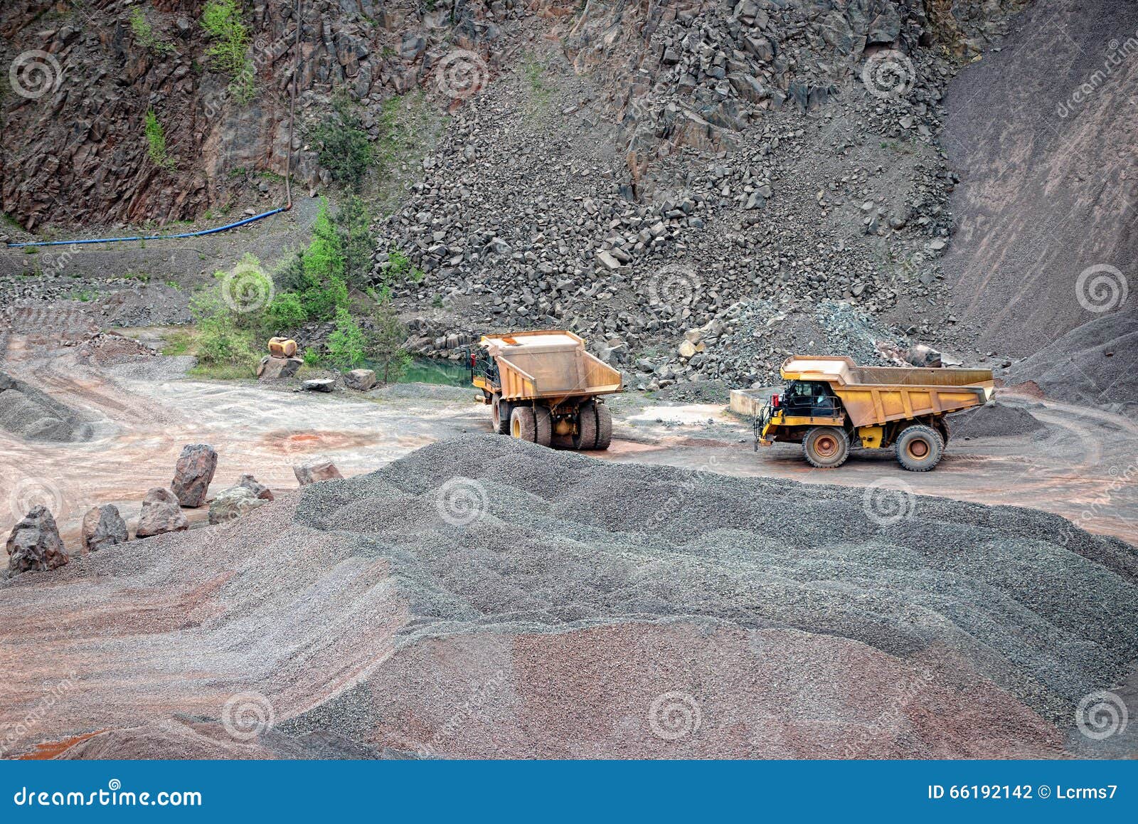 Two Dumper Trucks in a Quarry Stock Photo - Image of vehicle, equipment ...