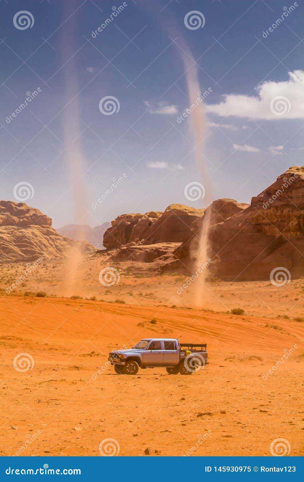 Two Dust Devil Whirl Winding Simultaneously Editorial Image - Image of ...