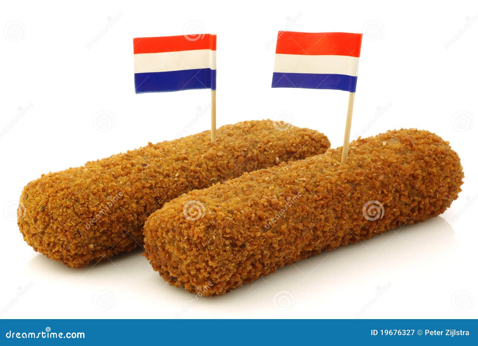 Two Dutch Snacks Called Kroket Stock Image - Image of white, toothpick ...